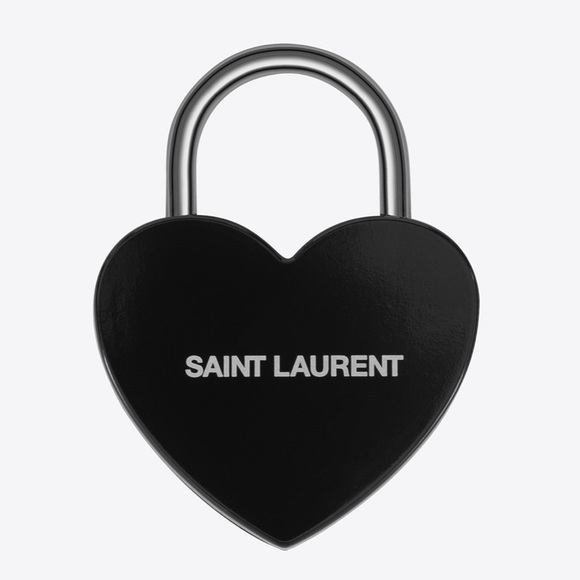 Saint Laurent | Accessories | Saint Laurent Black Heart Lock Key ...